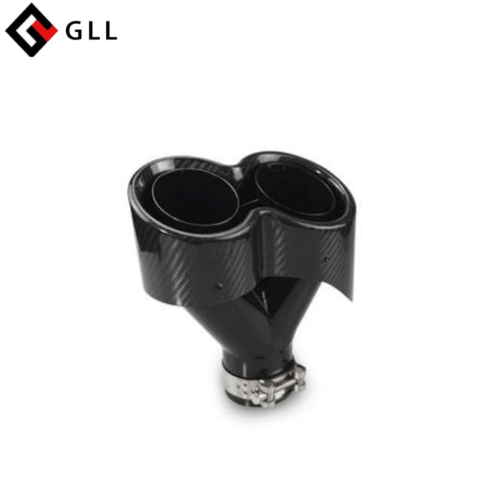 GLL premium carbon fiber 4″ dual outlets exhaust tip-Genleelai