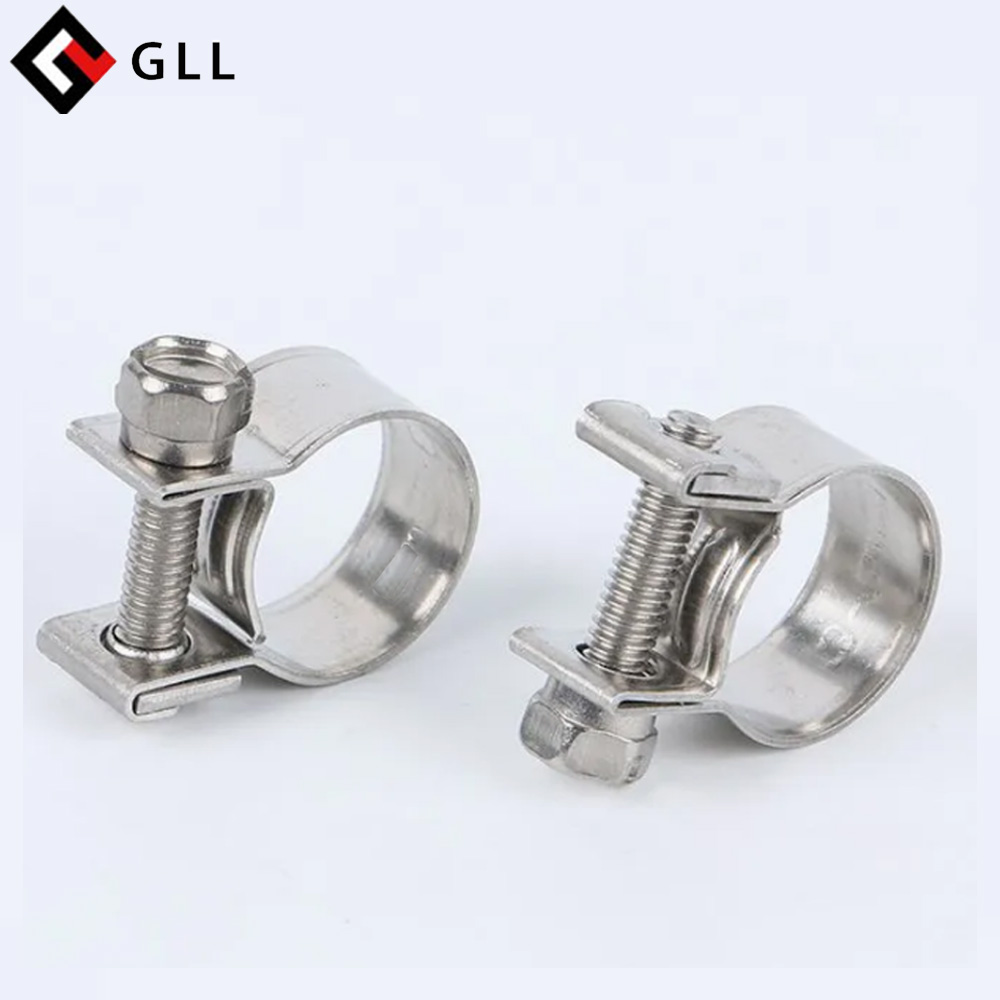 GLL Heavy Duty Mini Hose Clamp Galvanized Steel With Screws-Genleelai